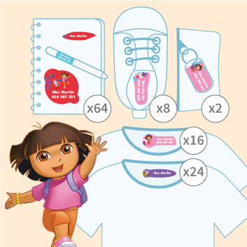 Dora the Explorer Name Label Pack - Stikets