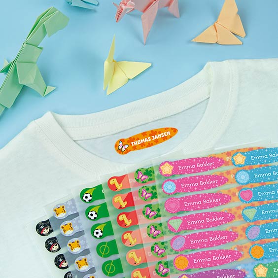 Thematische kleine naamlabels voor kleding - Stikets