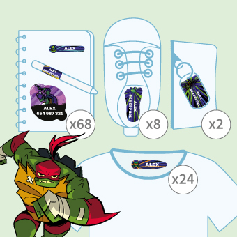 Pack Etiketten Ninja Turtles - Stikets