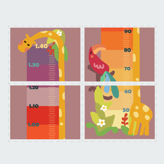 Personalised Colourful Giraffe Growth Chart - Stikets