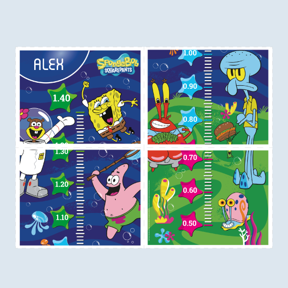 Personalized SpongeBob SquarePants Growth Chart - Stikets