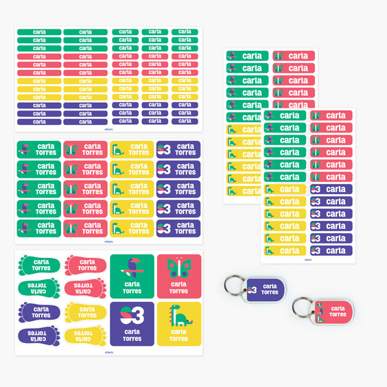 Pack Básico S3 y X3: 142 etiquetas personalizadas - Stikets